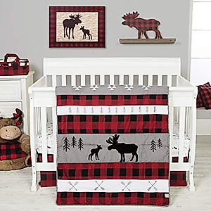 Trend Lab Lumberjack Moose 6Piece Crib Bedding Set