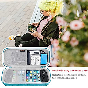Canboc Hard Carrying Case Compatible with Razer Kishi V2 Mobile Gaming Controller, Portable Gaming Travel Case, Protective case, Mesh Pocket for SD card, USB Cable and Other Accessories, Turquoise