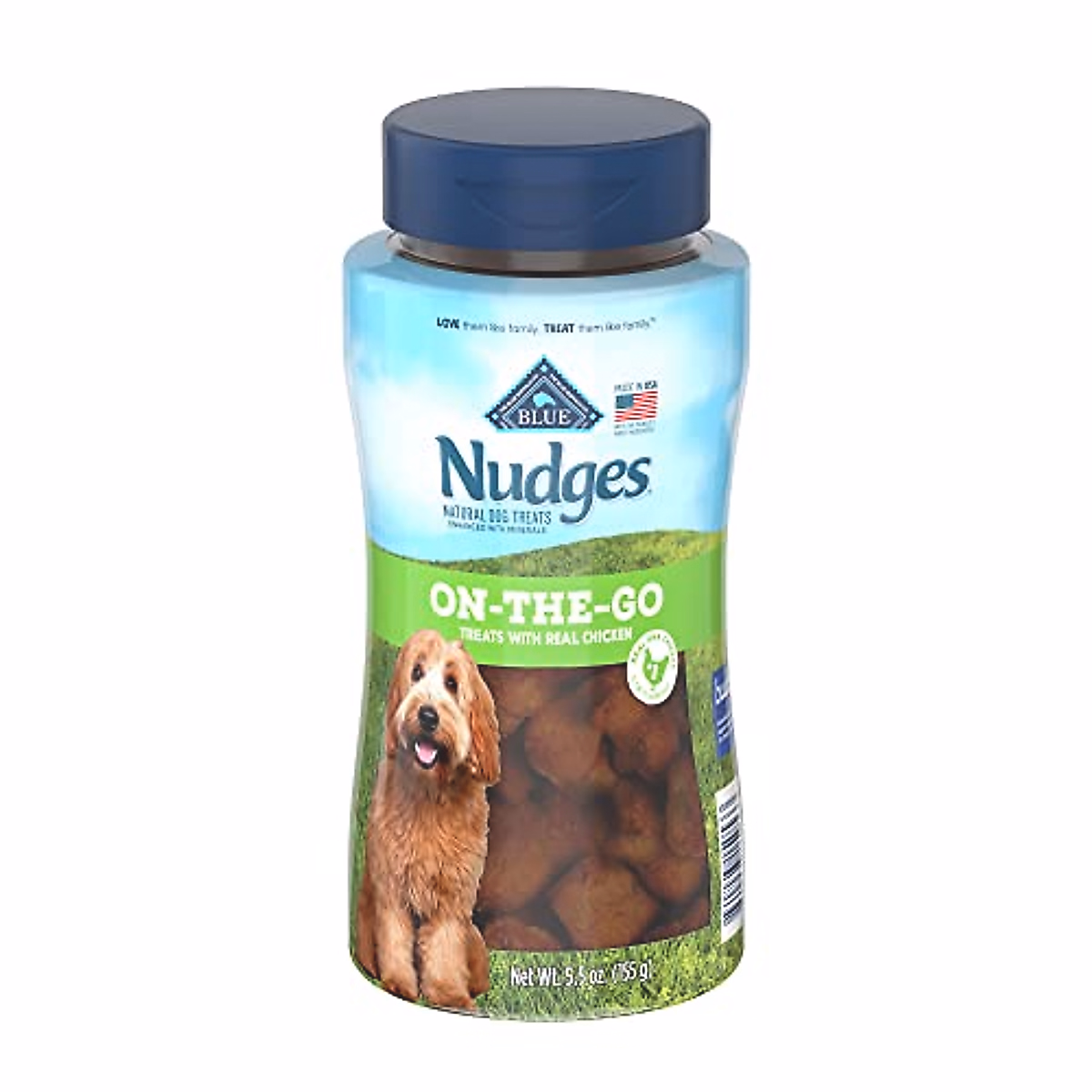 Blue Buffalo Nudges On The Go Natural Dog Treats, Chicken 5.5oz Reusable Container