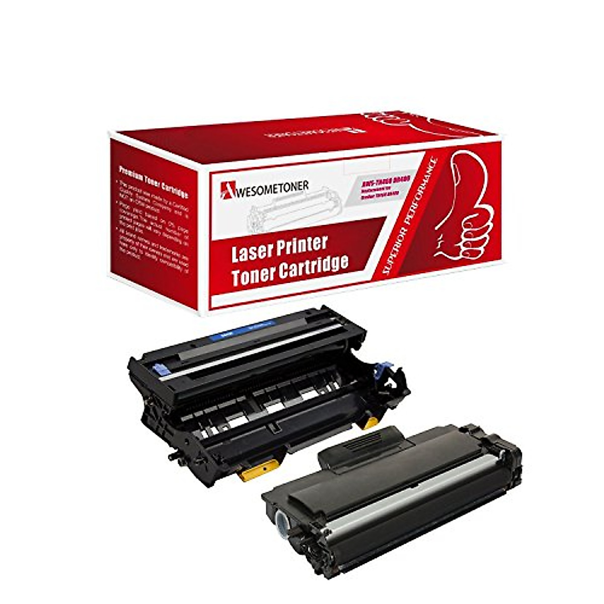 Brother DR-400 TN-460 (DR400 TN460) Compatible Toner & Drum Cartridge - Toner 6,000 Drum 20,000 Page Yield At 5% Page Coverage - For Use With Brother DCP-1200, 1400-2Pack