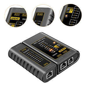 Mobestech 4pcs Pc Network Tester Wire Tester Kit Network Check Continuity Ethernet Tester LCD Cat6 Tester Wire Circuit Tester Plastic Wire Tester Battery Testers Liner Electronic Cable