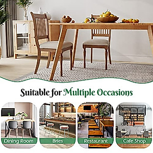 Giantex Set of 2 Wood Dining Chairs, Upholstered Farmhouse Dining Chairs with Rubber Wood Legs, Padded Cushion, High Back, Armless Wooden Dining Chairs for Kitchen, Dining Room, Brown