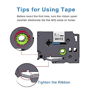 Aitaperste 5 Pack Color Compatible Tapes Replace for TZe TZ 12mm 0.47 Inch Laminated Compatible with Brother P Touch PT-D210 D202 PT-D450 P700, 26.2 Feet Roll (White/White on Black Red Blue Green)