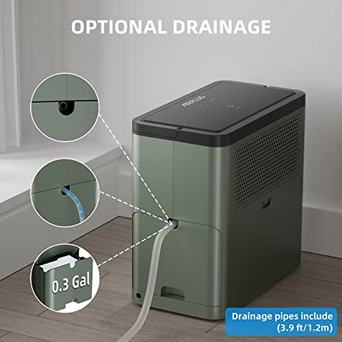 20-30 Pints 1,500 Sq. Ft. Home Dehumidifier for Large Room, Basement with Drain Hose, Auto Shut off, Reusable Filter for Bedroom, Bathroom…