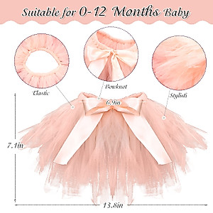 SPOKKI 4 PCS Newborn Photography Props Outfits-BabyTutu Skirt Cute Bow Headdress and Lace Rompers Flower Headband Sets for Infants Girl Boy