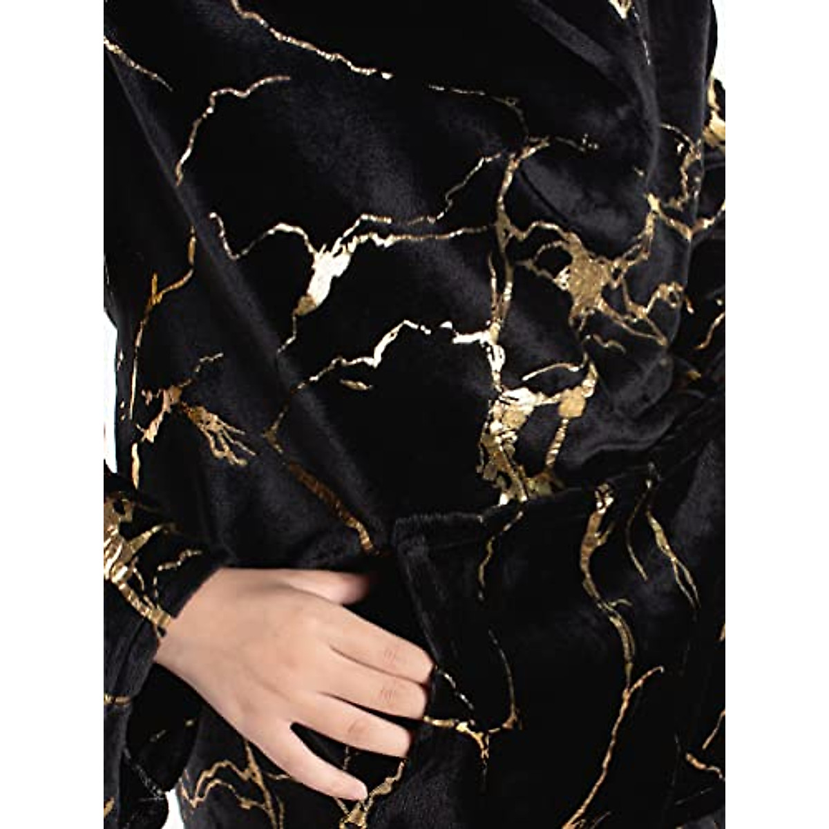 BSNTHO Black Wearable Blanket with Sleeves and Pocket for Women Men Adults，Soft Comfy Throws Blanket with Arm(Black，Pocket)