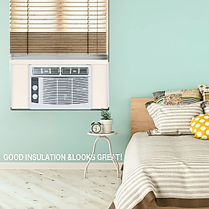 HOXHA AC Side Panels Kits, Air Conditioner Foam Insulation Window Kit 2 Pack, Air Conditioner Accessories Seal, 17 inch×9 inch ×7/8 inch,White