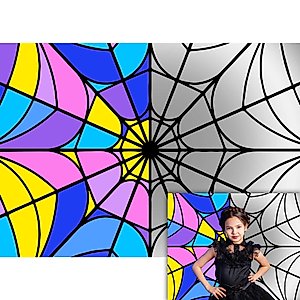 SeekPro 7x5 Wednesday Addams Birthday Banner Wednesday Addams Party Backdrop Photo Background Wednesday TV Party Supply Favor for Birthday Party Decor Nevermore Character Party Banner SK6253B