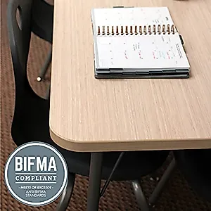 Factory Direct Partners 13105-278 La Madera Rectangle Activity Table (24" x 48"), Standard Legs with Swivel Glides, Adjustable Height 19-30" - Cherry/Black