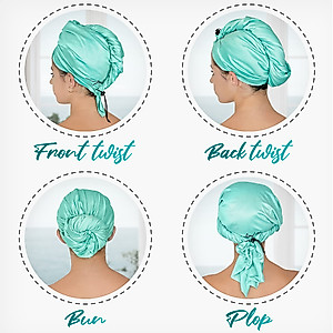 THE PERFECT HAIRCARE Curly Hair Girls Microfiber Plopping Towel Set - Anti-frizz Silky Smooth Hair Drying Wrap for Women - Super Absorbent Large Hair Towel + 2 Scrunching Towels to Micro Plop