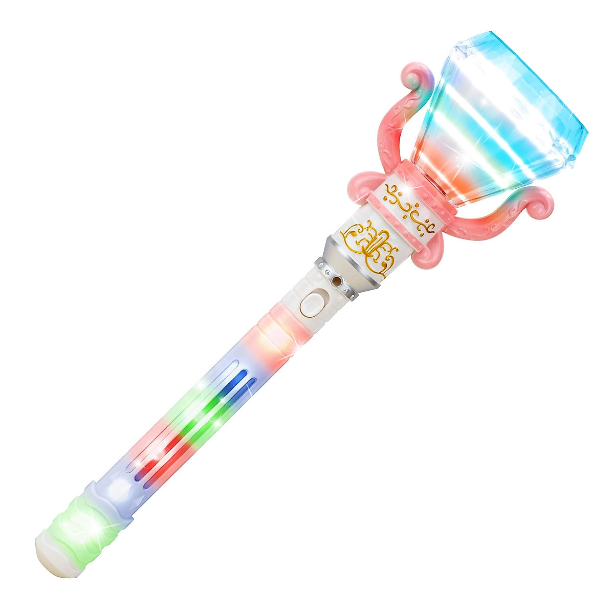 IPIDIPI TOYS Light Up Spinning Diamond Wand, Rotating Magic Princess Toy, Sensory Pretend Play for Kids Girls and Boys, Christmas Stocking Stuffers