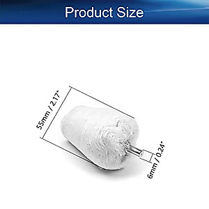 Auniwaig 4PCS 55mm Polishing Wheel Cotton,Conical Buffing Wheel Pad Polishing Wheel with 1/4" Handle for Manifold Aluminum Stainless Steel Chrome