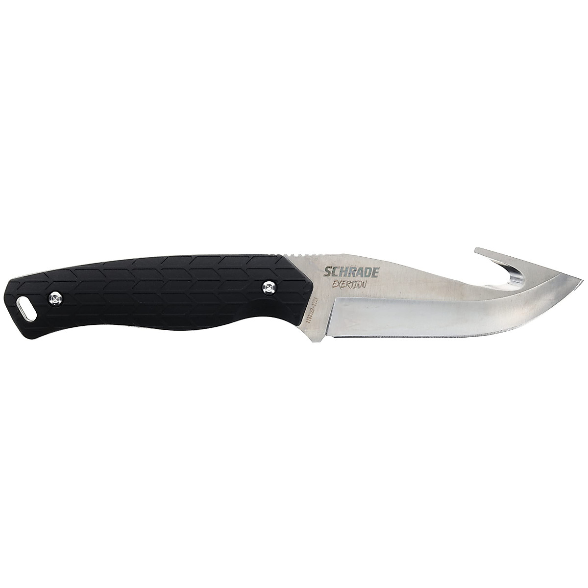 Schrade Delta Class Exertion Gut Hook Fixed Blade 8.5in with 4in AUS-10 Steel Blade and Non-Slip Grip for Hunting