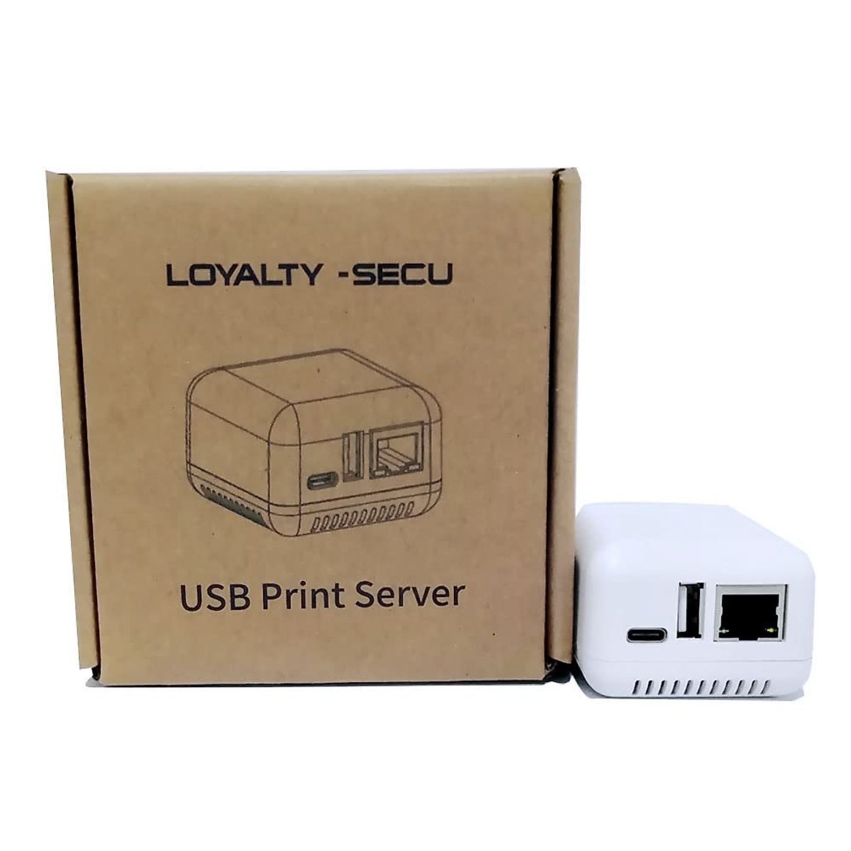 LOYALTY-SECU Blue~Tooth USB Print Server - Wireless Printer Sharing for Windows & Android - Supports LAN and Blue~Tooth Printing,Turns Old USB Printer into Blue~Tooth Printer.