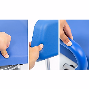 iLIVING ILG-628 Swivel Pivoting Tub-Mounted Shower Chair for Bathtub with Padded Seat, Back and Arms, and Adjustable Mounting Width , Blue