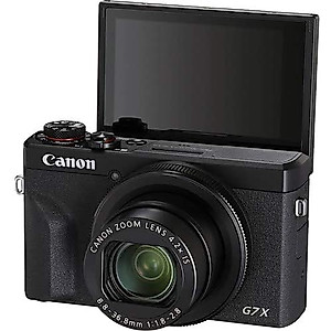 Canon PowerShot G7 X Mark III Digital Camera (Black) with Rtech Digital Bundle - Includes: 64GB SDXC Memory Card, 1x Replacement Battery, Carrying Case & More (Renewed)