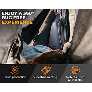 Foxelli XL Hammock Net – 12ft Net for Hammocks, Lightweight Portable Hammock Netting, Fast and Easy Set Up, Fits All Camping Hammocks