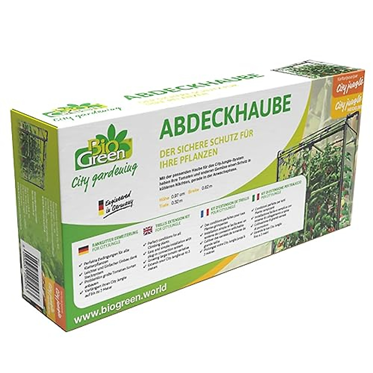Bio Green JGL-C Greenhouse Compatible with City Jungle Trellis and Heidelberg – Outdoor and Indoor 2 Zippers – Protection Plant Covers – Transparent Design