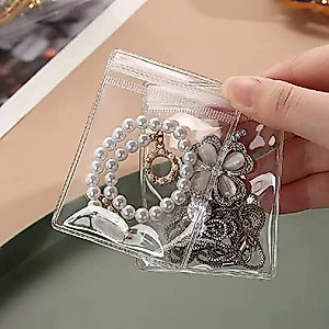 WEDDINGHELPER Jewelry Bags Small Self-Sealing Plastic Zip Clear Bags PVC Transparent Lock Bag for Storing Bracelets Rings Earrings Ziplock Pouch (150 Pcs)