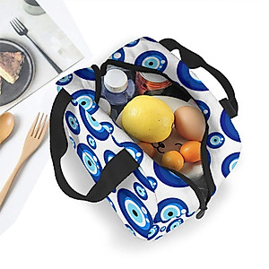 ZFYIPOK Evil Eye Turkish Eye Bead Lunch Bag, Stylish and Functional Lunch Box Perfect Size for Women, Teen Girls, and Boys