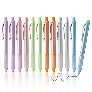 WY WENYUAN 12Pcs Cute Pens, Fine Point Smooth Writing Pens, Pastel Ballpoint Pens Bulk, Colorful Best Gift Pens, Black Ink 1.0 mm Journaling Pen, Pens Office Supplies for Women & Men, Note Taking