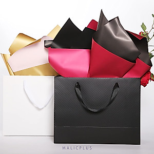 MALICPLUS 12 Large Gift Bags 13x5x10 Inches, Gift Bags Large Size, Black Gift Bags with Handles for All Occasions (Lattice Texture Finish)