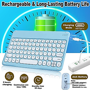 Wireless Bluetooth Keyboard and Mouse Combo Portable Mini Small Slim Compact Typewriter Ergonomic Travel Bluetooth Keyboard Mouse for iPhone iPad Mac Macbook Pro Laptop Android Phone Samsung Tablet