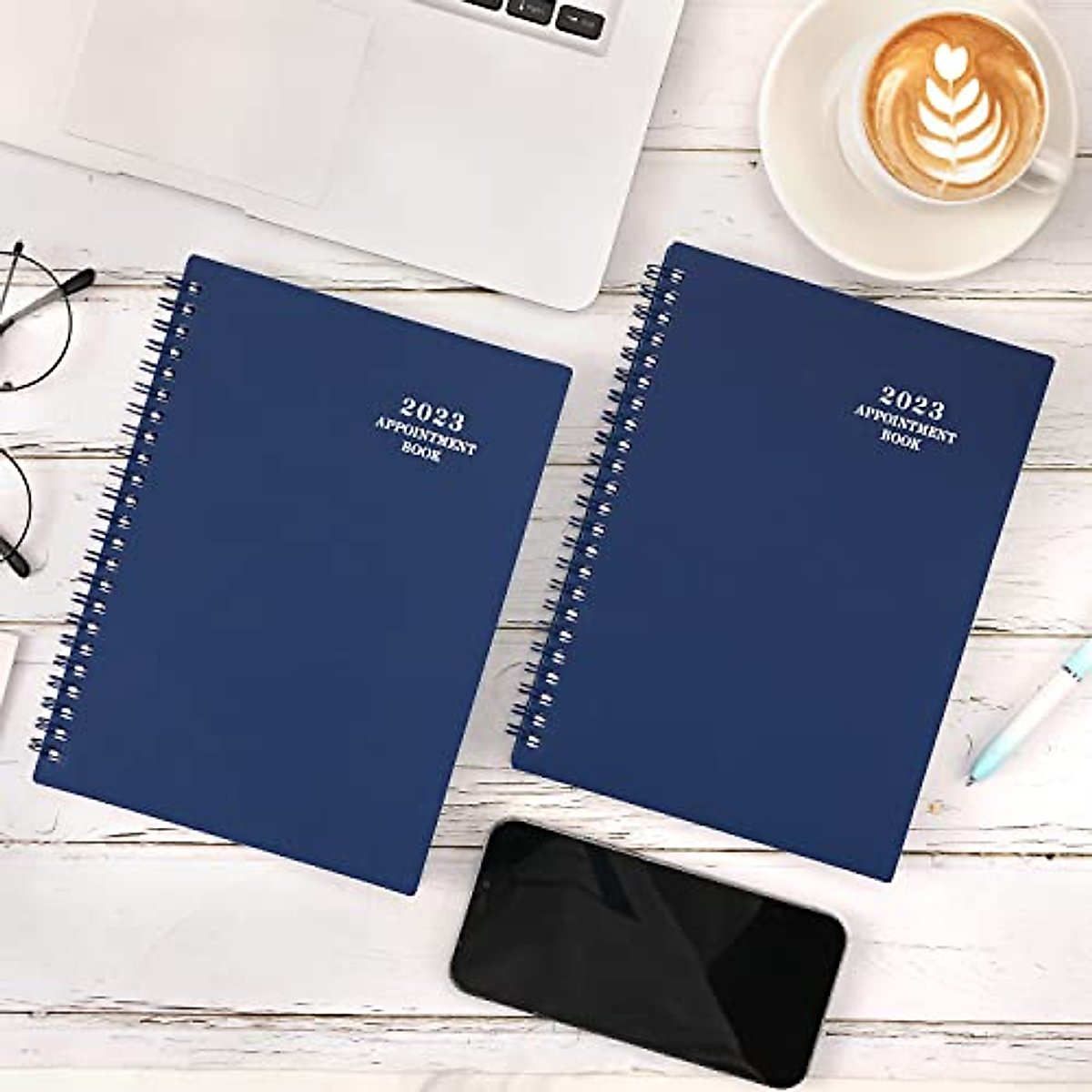 2023 Appointment Book - Daily Hourly Planner 2023 with Twin-Wire Binding, 6.4" x 8.5", Jan 2023 - Dec 2023, Half Hour (30 Mins) Interval, Lay - Flat, Round Corner, Thick Paper