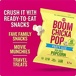Angie's BOOMCHICKAPOP Sea Salt Popcorn, Gluten Free, Party Size, 6.7 oz.
