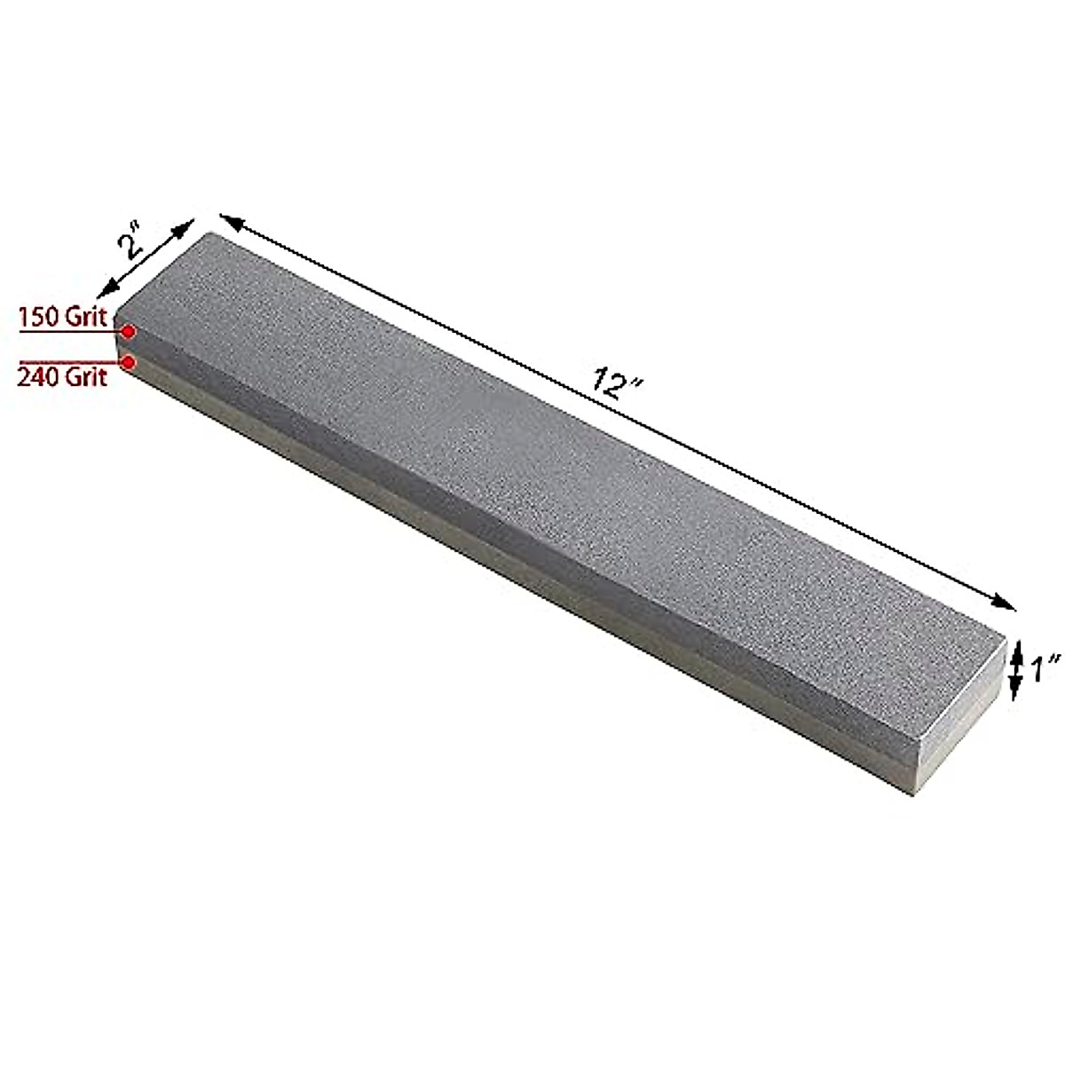 New Star Foodservice 36497 Combination Sharpening Stone Knife Sharpener, 12" x 2" x 1", Gray