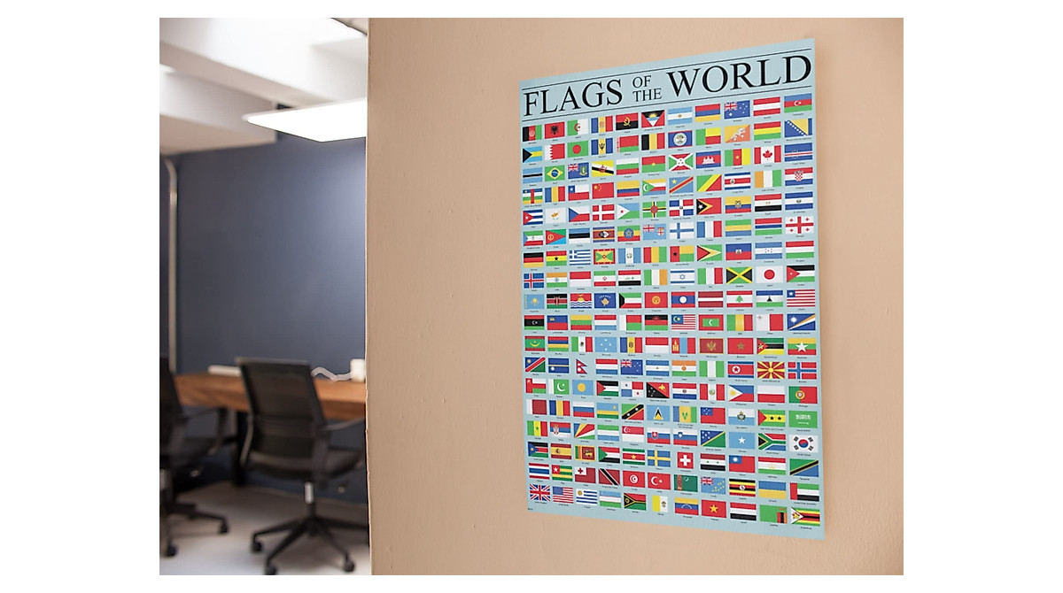 Flags of the World Educational Classroom Chart