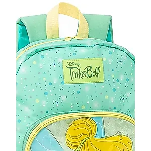 Disney Tinker Bell Girls Backpack | Enchanting Green Glitter Rucksack | Adjustable Straps | Spacious Compartments