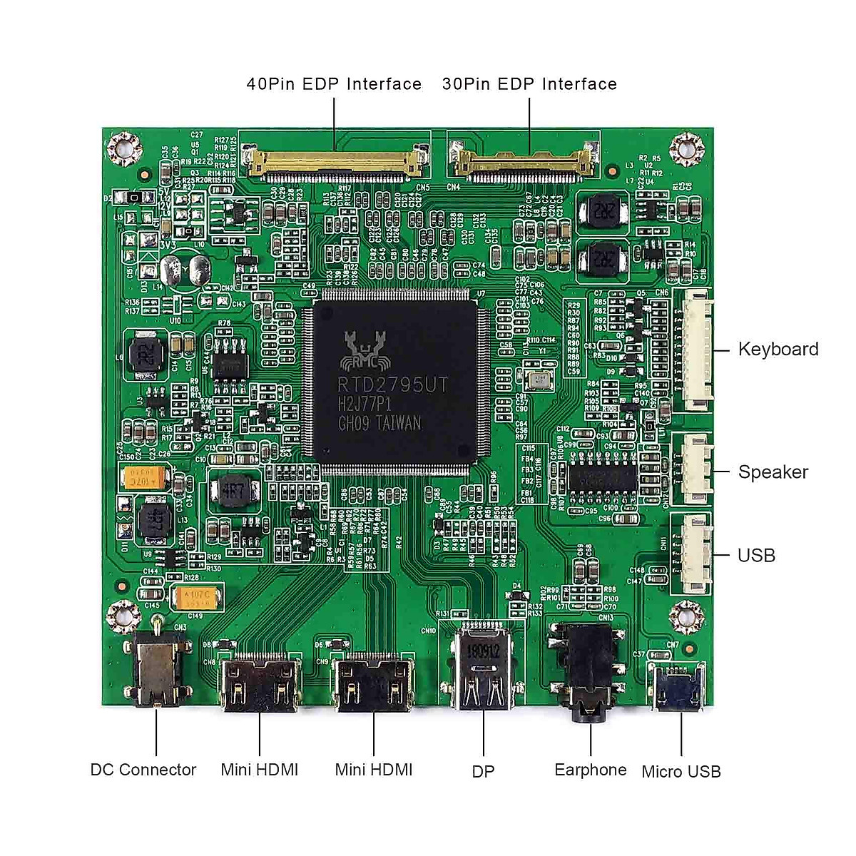 VSDISPLAY 15.6" 4K 15.6 inch NV156QUM-N44 3840X2160 IPS LCD Screen with 2 HD-MI Mini+DP LCD Controller Driver Board