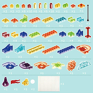 KooQii Glowing Marble Run STEM Toys for Kids,Marble Maze Learning & Education Toys Building Blocks Ages 4-8 Year Old with 2 Marbles Birthday Gifts for Boys and Girls 110PCS