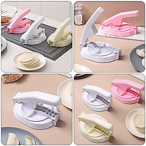 Cabilock 1pc Dumpling Wrapper Dumpling Roller Skin Dough Presser Comal Para Tortillas Pelmeni Molds Mr Tortilla Hand Mold Flour Dough Ball Presser Cutter Ravioli White To Rotate