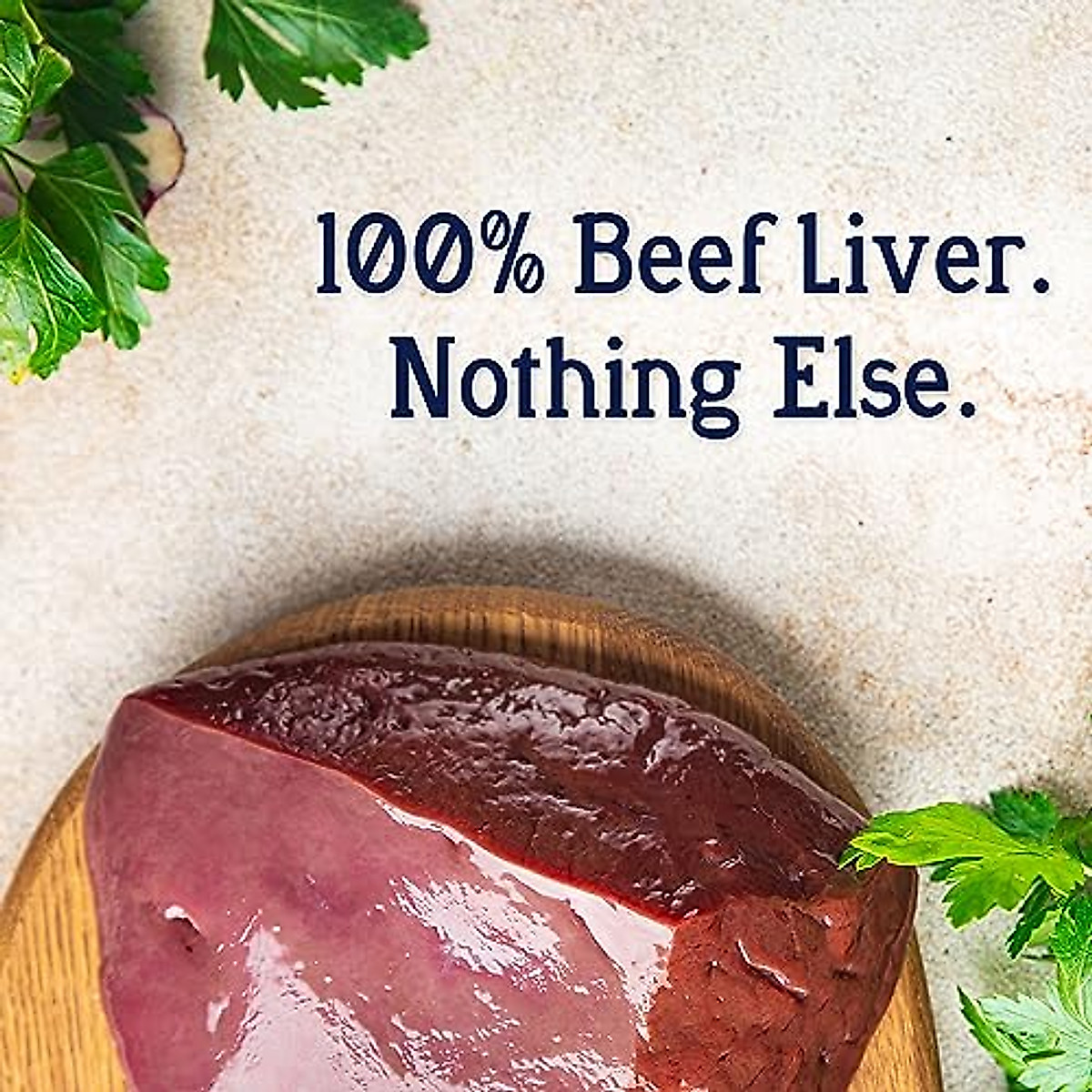 Stewart Single Ingredient Freeze Dried Raw Dog Treats, Beef Liver, 12 Ounce Resealable Tub, Training Treats or Meal Topper Dogs, High Protein, Grain Free, Gluten Free