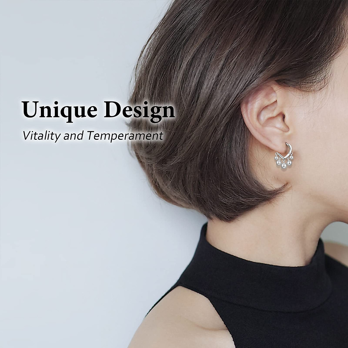 14K Gold Plated Earrings for Women Dainty Beaded Statement Earrings Sterling Silver Cute Dangle Earrings for Girls (1-silver)