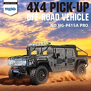 TOUCAN RC HOBBY HG 1/10 P415A RC Off-Road Vehicle for 4x4 Hummer Pick-up Crawler Car Sound Light Black