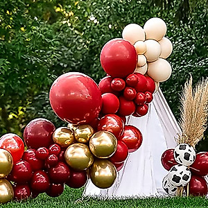 RUBFAC 116pcs Ruby Red Balloons Different Sizes Pack of 36 18 12 10 5 Inch for Garland Arch Dark Red Extra Large Balloons for Birthday Wedding Party Decoration