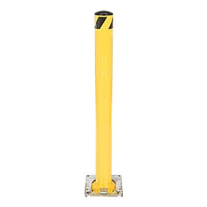 Vestil BOL-RF-48-4.5 Surface Mounted Removable Steel Pipe Safety Bollard, 4-1/2" OD, 48" Height,Yellow