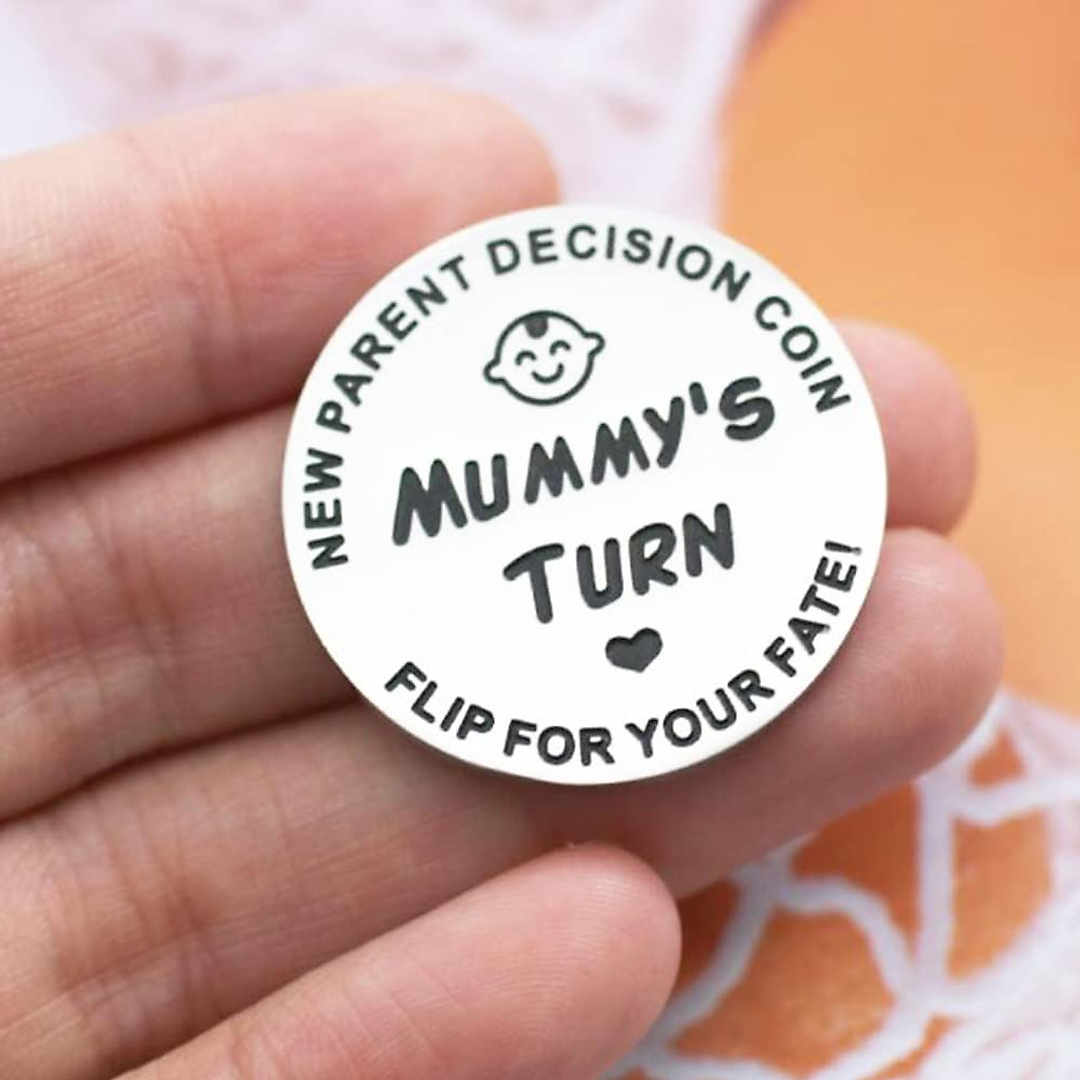 2 Pcs Parent Decision Coin for New Parents, Fun Flip Coin Gold Silver, Mommy's Turn Daddy's Turn Coin, New Baby Shower Gifts, Pregnancy Girls First Time Moms Dads to Be Coin Collecting (Double-Sided)