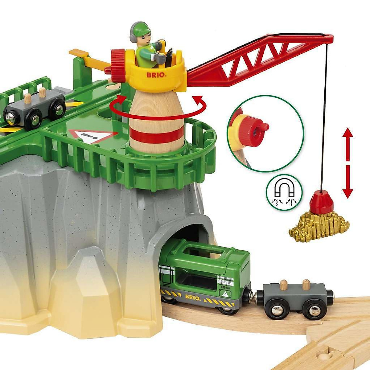 BRIO World 36010 Cargo Mountain Set | 49 Piece Wooden Train Set Toy for Kids Age 3 & Up | Dynamic Play Experience | FSC-Certified Materials | Great Addition to Existing Train Sets