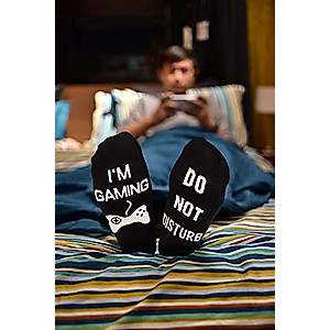 ITACH Do Not Disturb Im Gaming Socks for Men Teen Boys - Gamer Socks for Sons Husbands Dad | Stocking Stuffers for Teen Boys