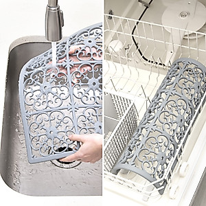 GASARÉ, Extra Large, Thick, Silicone Trivet for Hot Dishes, Pots, and Pans, Heat Resistant Mat for Countertop, Hot Pad for Kitchen, Easy to Clean, 16 x 12 x 3/8 Inches, Gray