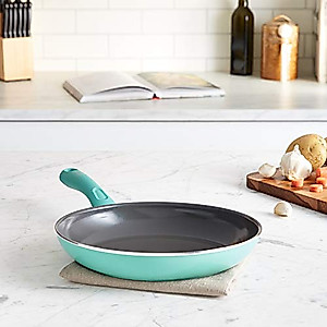 GreenLife Soft Grip Diamond Healthy Ceramic Nonstick, 10" Frying Pan Skillet, PFAS-Free, Dishwasher Safe, Turquoise