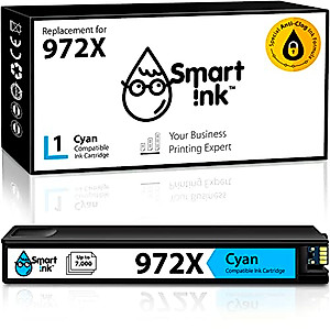 Smart Ink Compatible Ink Cartridge Replacement for HP 972X 972 X (Cyan) to use with PageWide Pro 477dw 577dw 452dw 477dn 452dn 577z 552dw P55250dw Printers