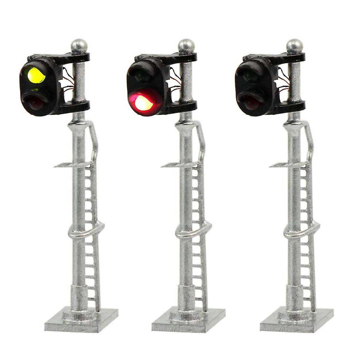 JTD1503GR 3PCS Model Railroad Train Signals 2-Lights Block Signal N Scale 12V Green-Red Traffic Lights for Train Layout New