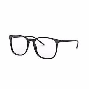 Ray-Ban RX5387 Square Prescription Eyeglass Frames, Black/Demo Lens, 52 mm