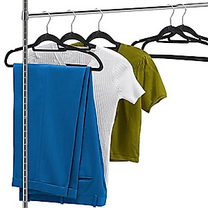 Velvet Hangers 100 Pack, Premium Velvet Hanger Non-Slip, 360° Degree Rotatable Hook, Space Saving Clothes Hanger (Black)