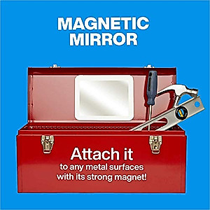 Boxgear Magnetic Locker Mirror - 5" x 7"- for School Locker, Bathroom, Household Refrigerator, Locker Accessory, Workshop Toolbox or Office Cabinet
